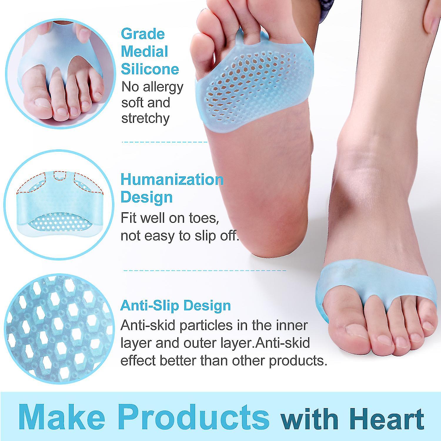 Women's Metatarsal Pads, 4 Piece Ball Foot Pads For Metatarsal Neuroma ...