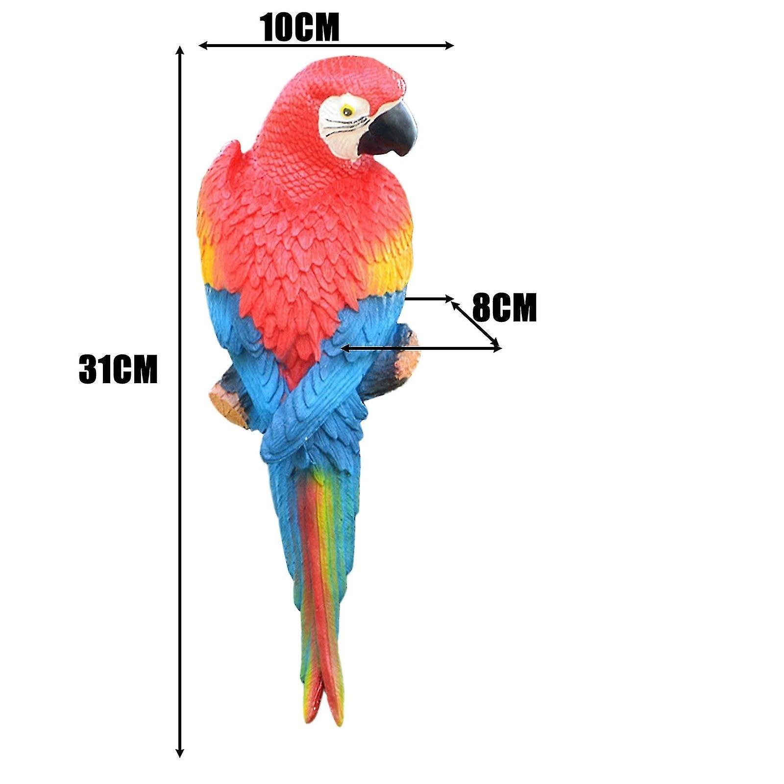 Resin Large Parrot Bird Statue Tree Lawn Ornament Hanging Sculpture ...