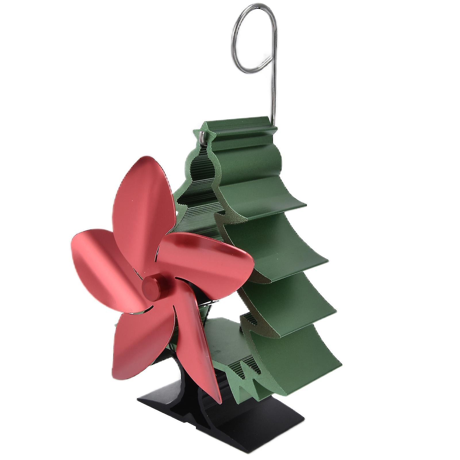 Home fireplace fan christmas tree shape 5 blades heat powered stove fan ...