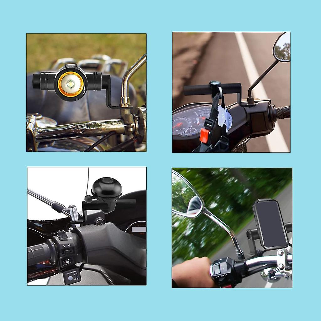 Motorcycle Mirror Riser Extender Adaptor Stand Handlebar Mount Mirror ...