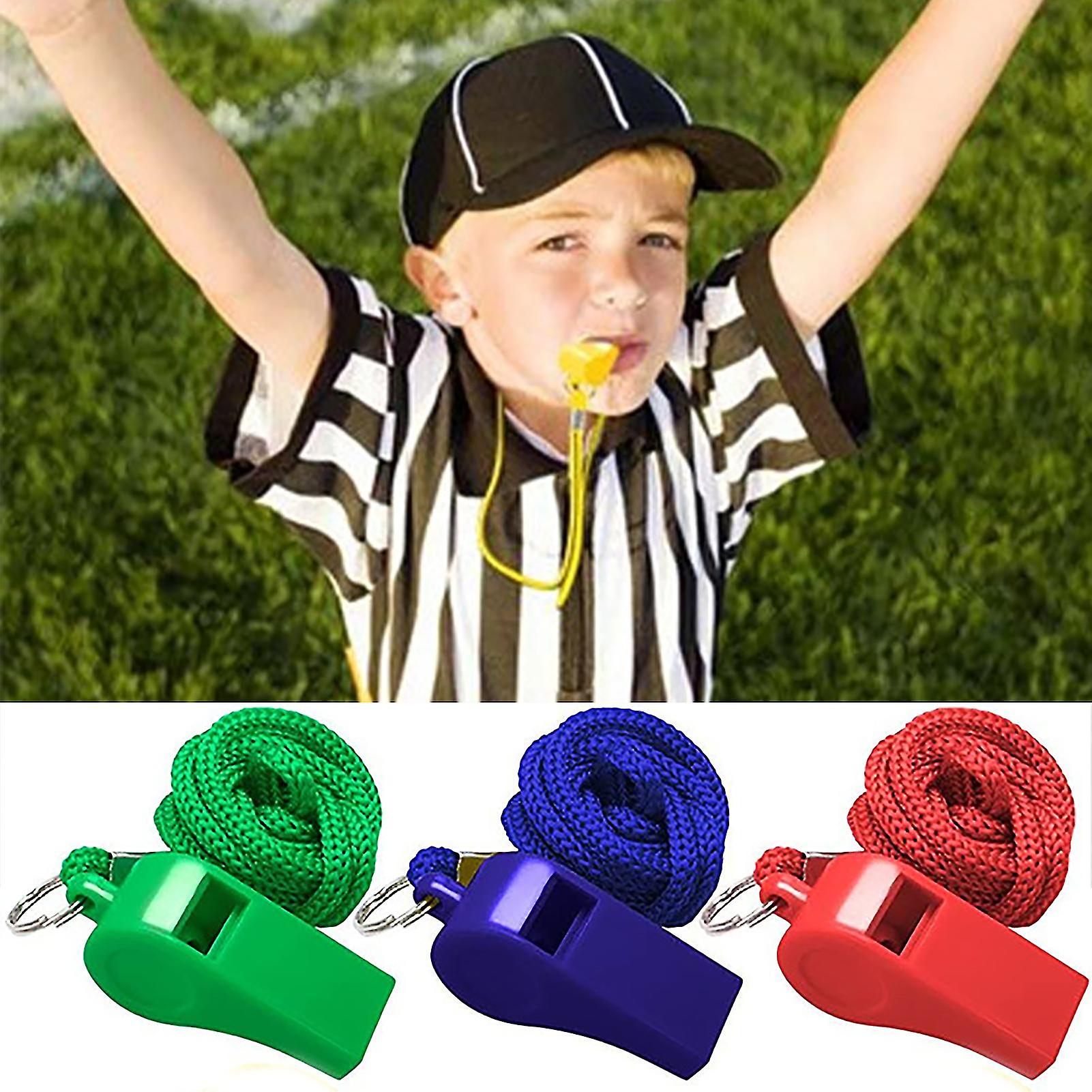 12Pcs Colored Sports Whistles with Lanyard Loud Crisp Sound High ...