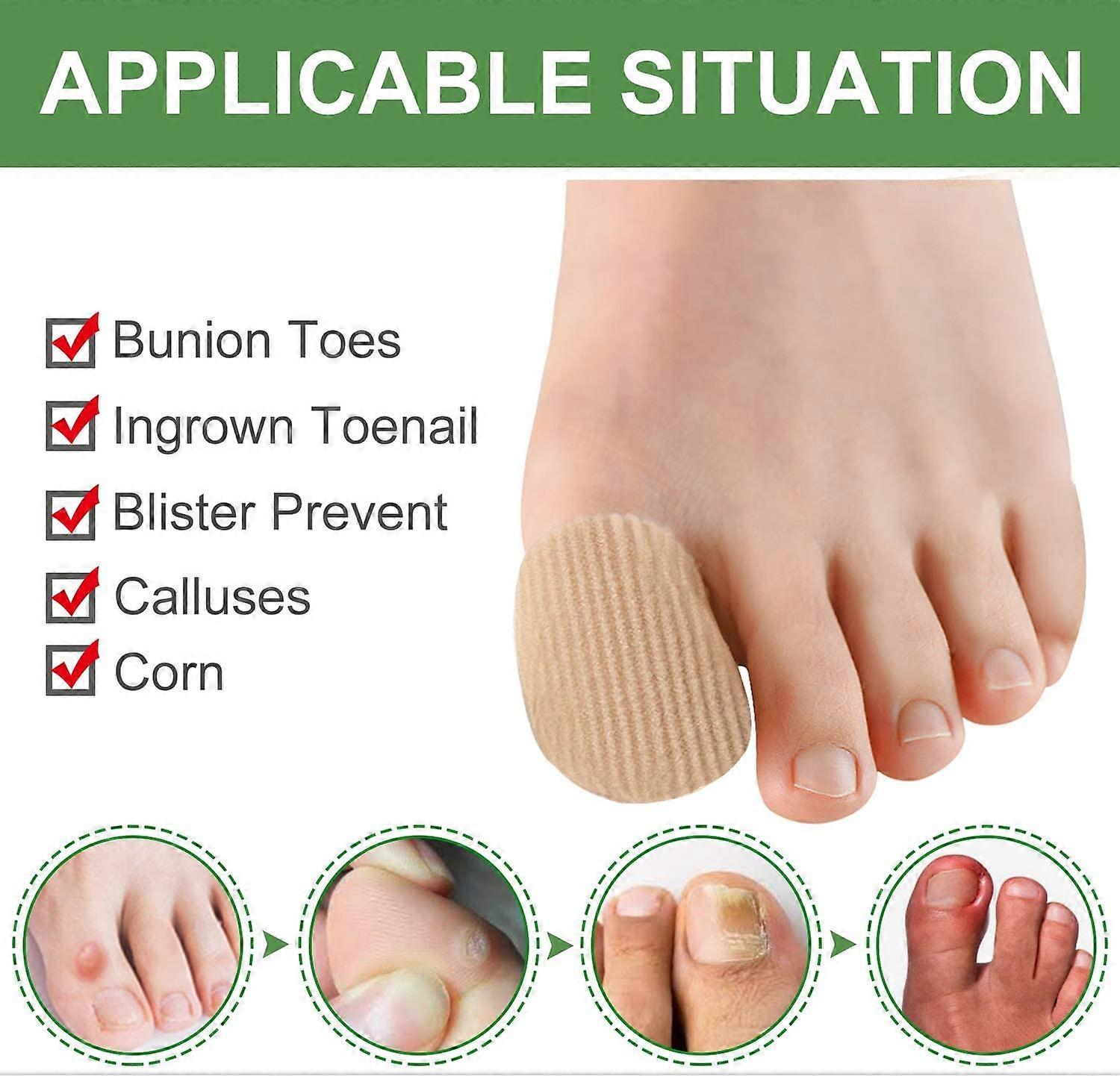 Welnove 10Pack Toe Caps Closed Toe Surface Fabric Sleeve Protectors ...