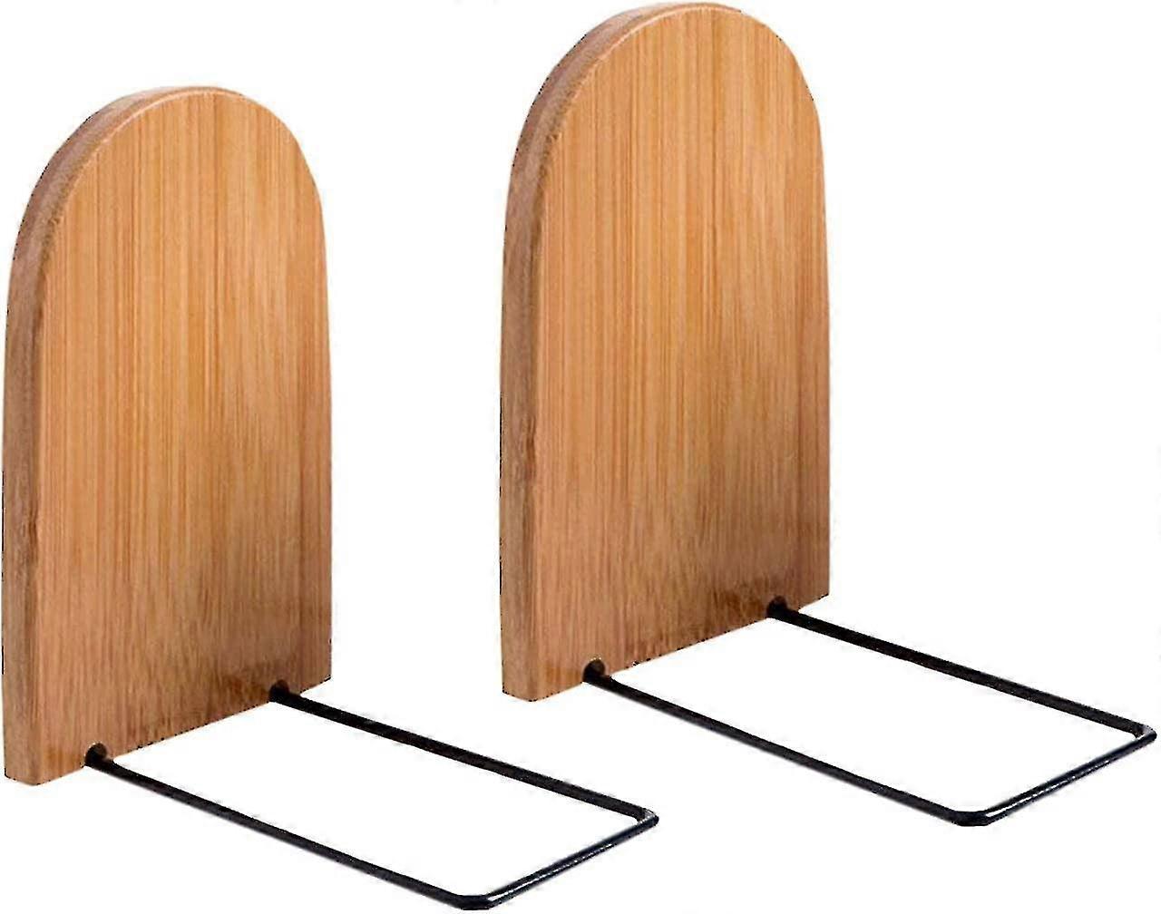 Natural Bamboo Bookend Large Capacity Office Book Ends Anti Slip Book ...