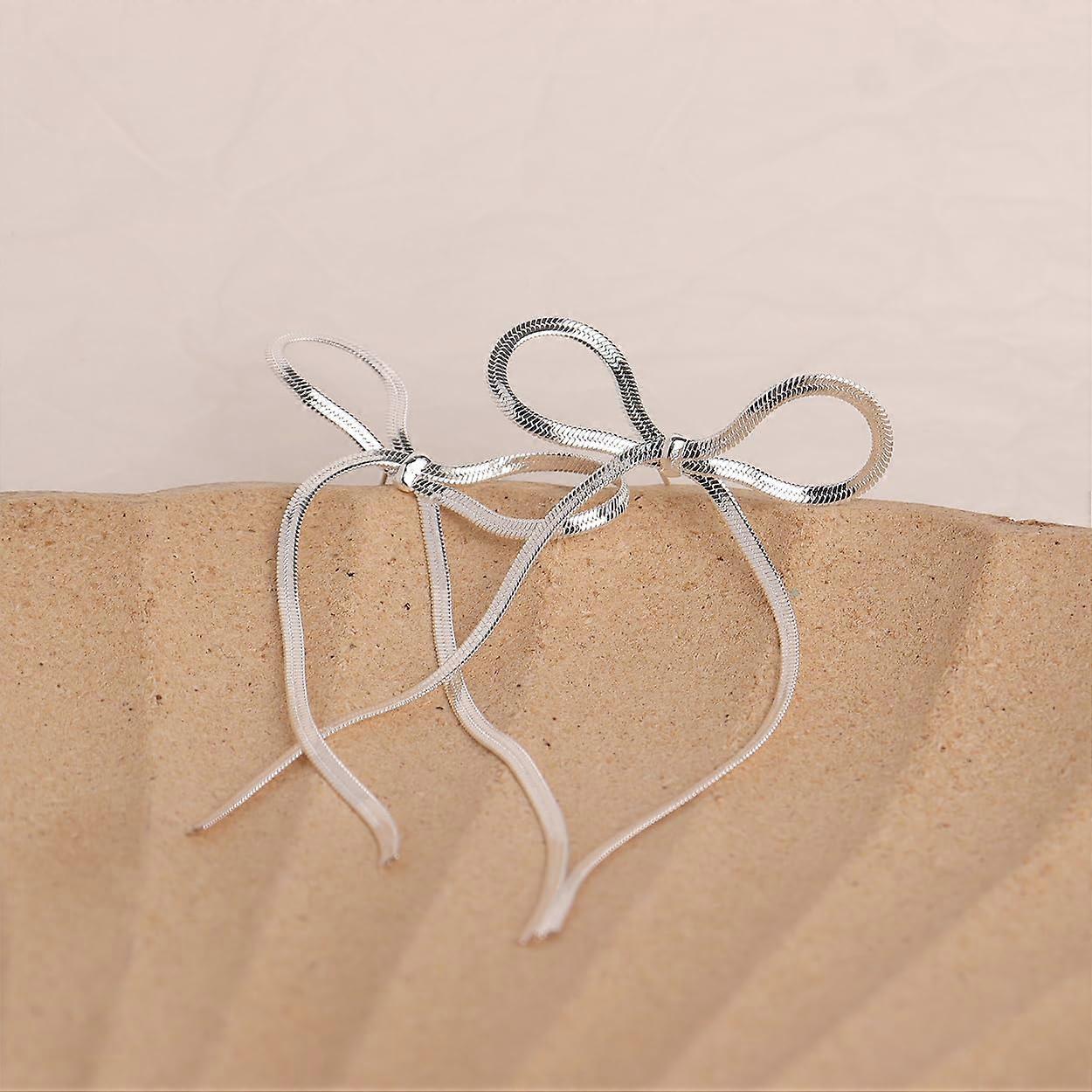 Long Chain Bow Dangle Drop Tassel Earrings for Women Girls Statement ...