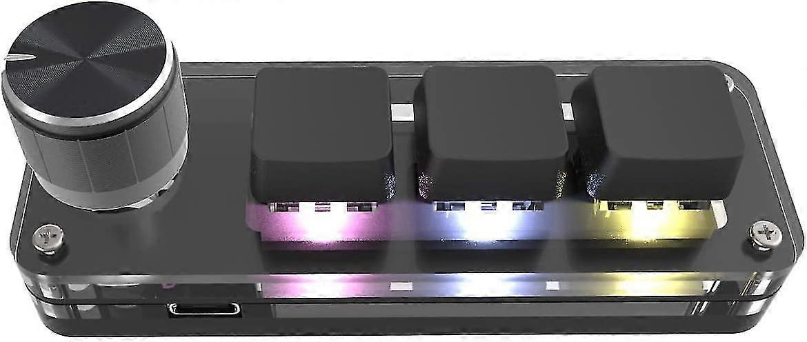 Small 3 Keys Keypad Mechanical Gaming Keyboard, Custom Knob Keyboard Copy Paste Programming Mini ...