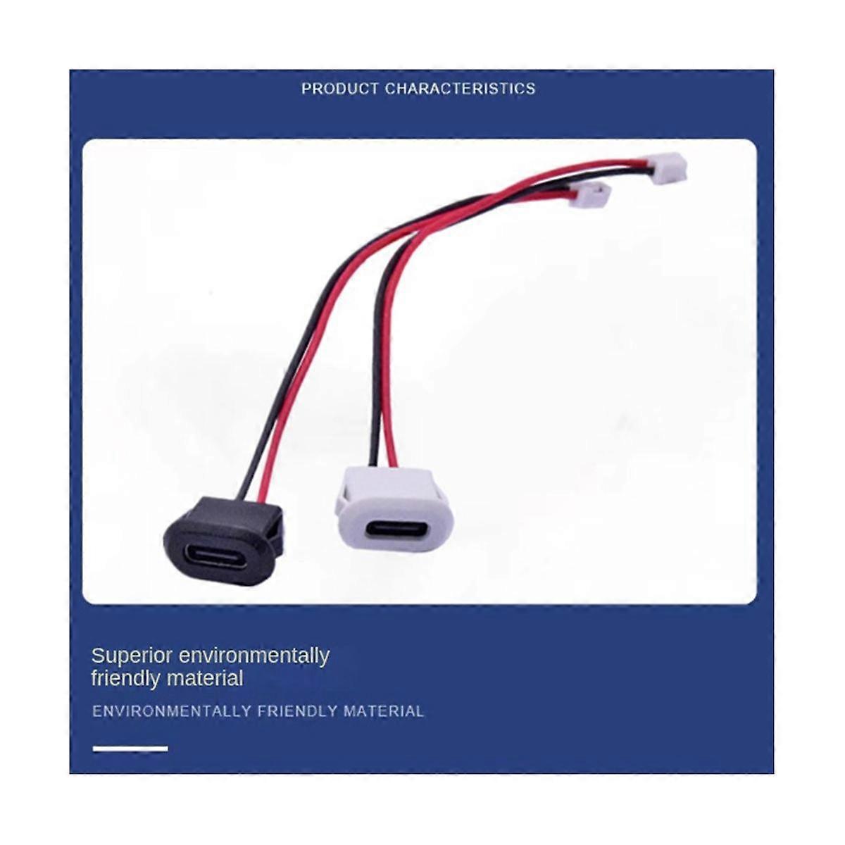 10Pcs USB Type C Connector Jack Female Type-C with Card Buckle High ...