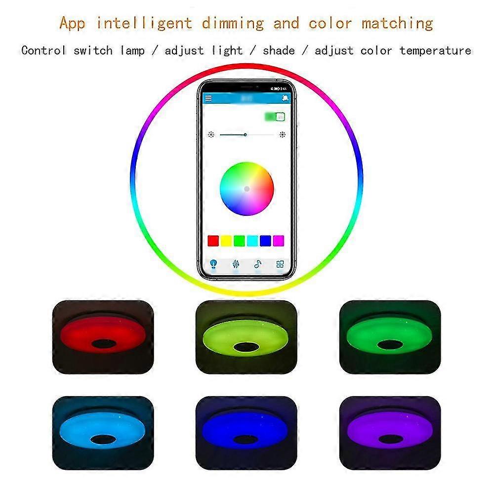 Led Music Ceiling Light With Bluetooth Speaker, Rgb Led Ceiling Lights ...