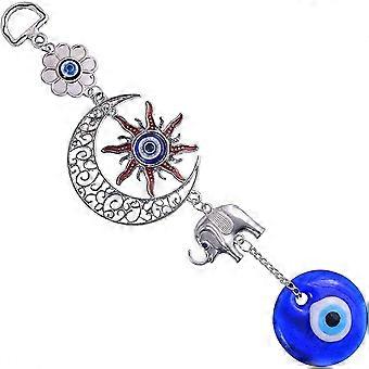 Blue Evil Eye Sun Moon Amulet, Evil Eye Pendant Decoration, Handmade ...