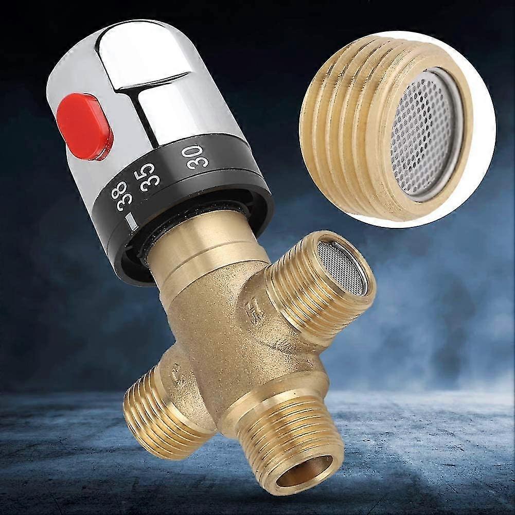 Brass Body Shower Diverter Valves, Solid Brass G1/2 Thermostatic Mixing ...