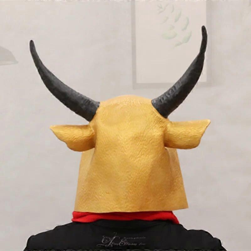 Bull Head Mask Cow Full Face Latex Mascara Novelty Halloween Cosplay ...