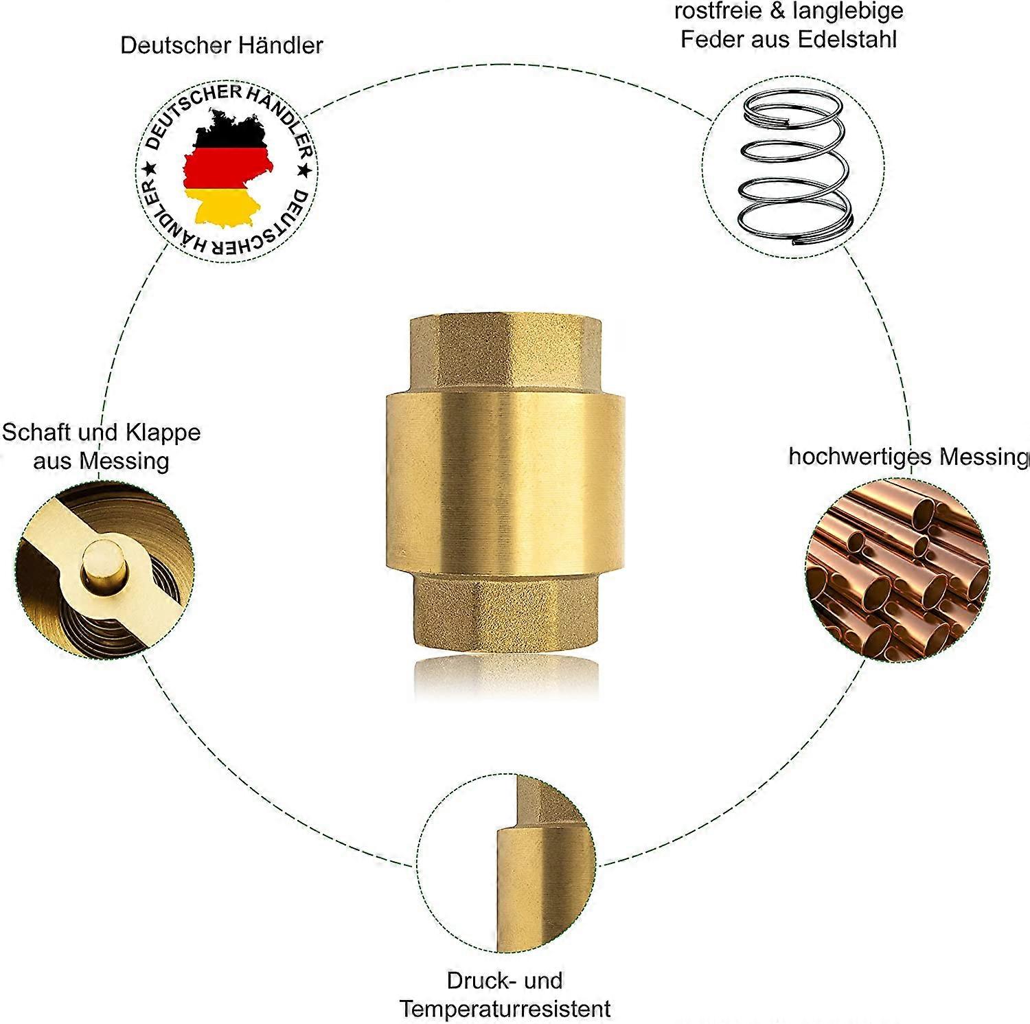 1 1/4 tums backventil tillverkad av kraftig högkvalitativ mässing ...