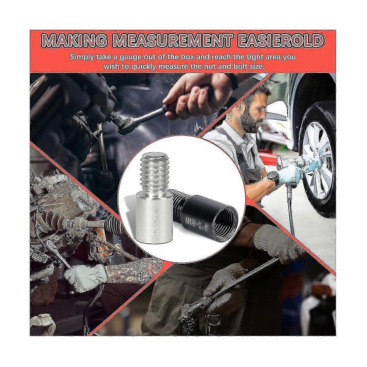 Nut And Bolt Thread Check Nut And Bolt Size Gauge - 14 Inch & 12 Metric Assembled Thread Gauge ...