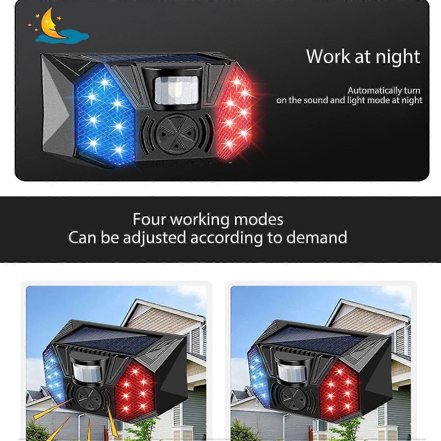 Hearthxy Solar Motion Alarm - Solar Motion Alarm Sensor With Sound - 129db Sound Security Siren ...