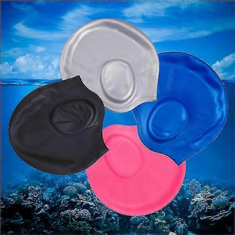 sports swimming cap Waterproof Swim Pool Cap Flexible Silicone Gel Ear ...