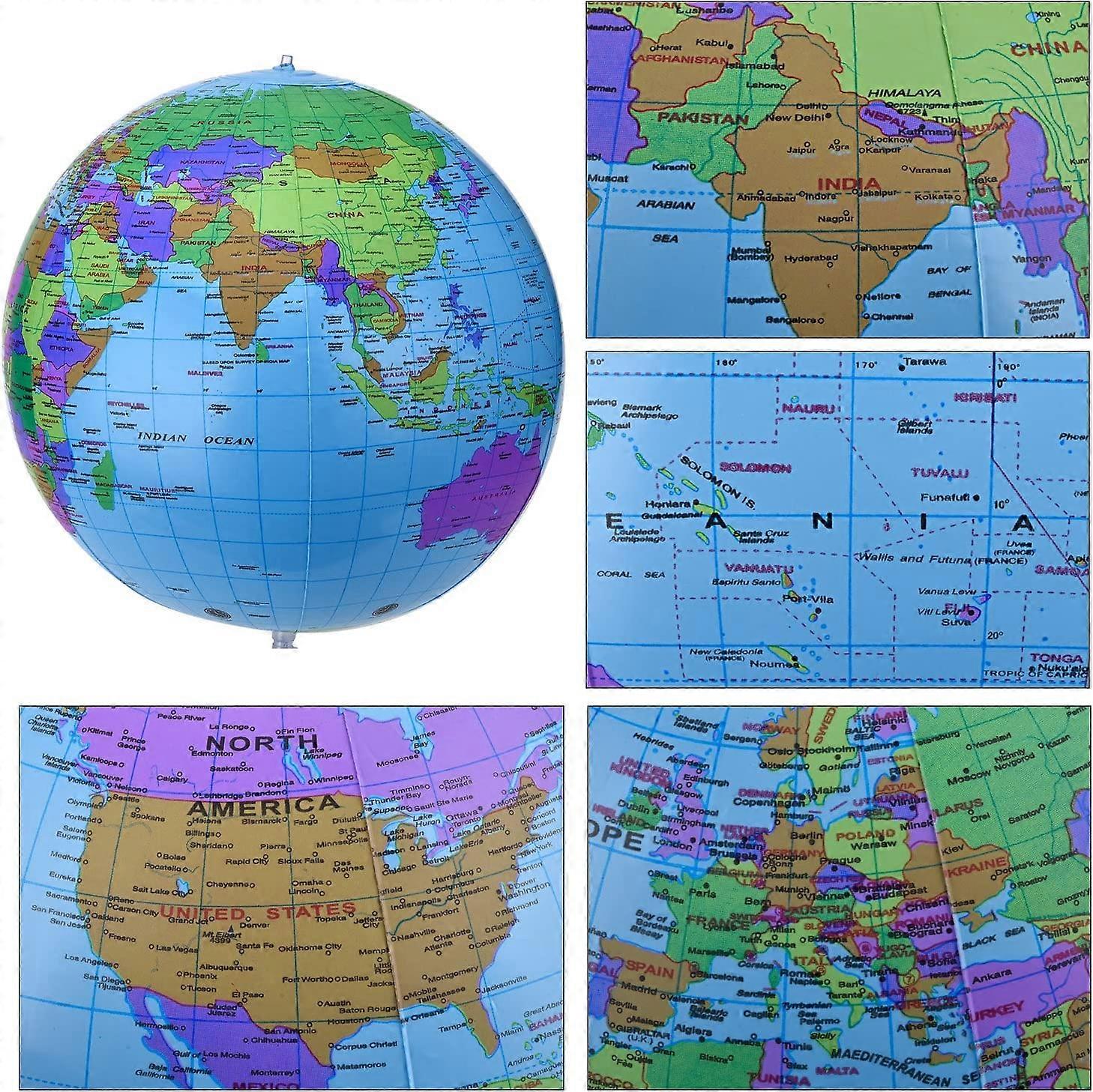 16 Inch Inflatable Globe Inflatable Earth Globe Beach Ball Globe for ...