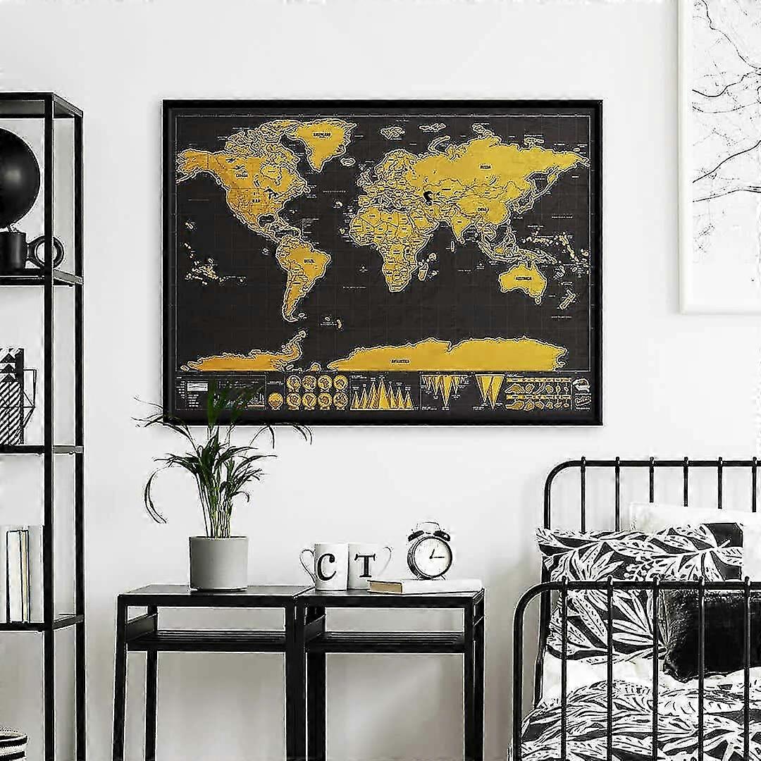 Scratch Map Deluxe Scratch Off World Map World Map Wall Art & World Map ...