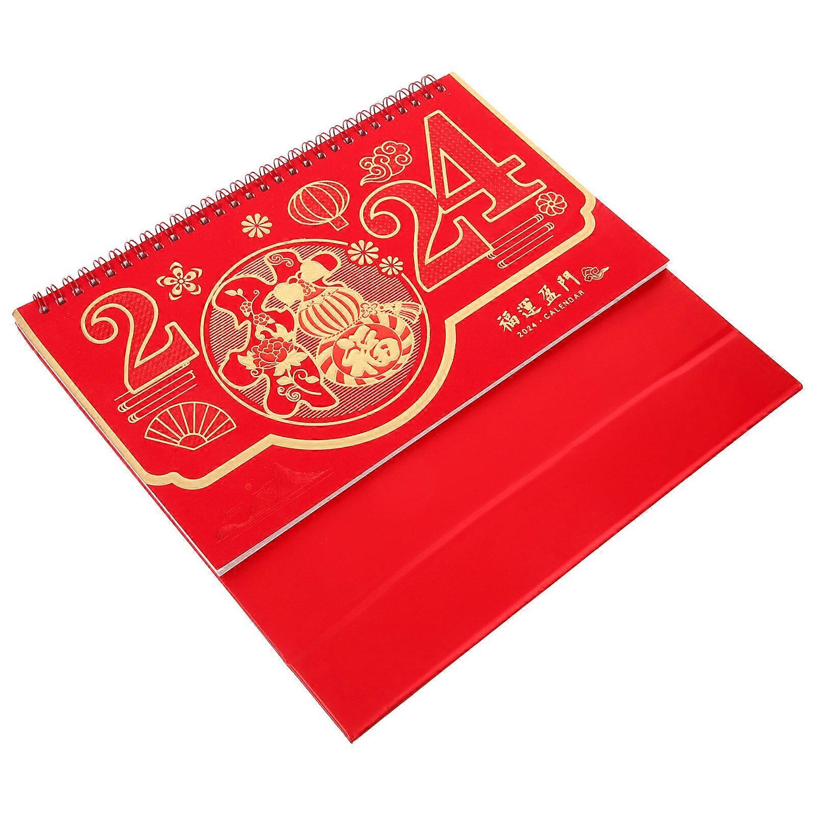 Traditional Chinese Desk Calendar 2024 Office Tabletop Standing ...
