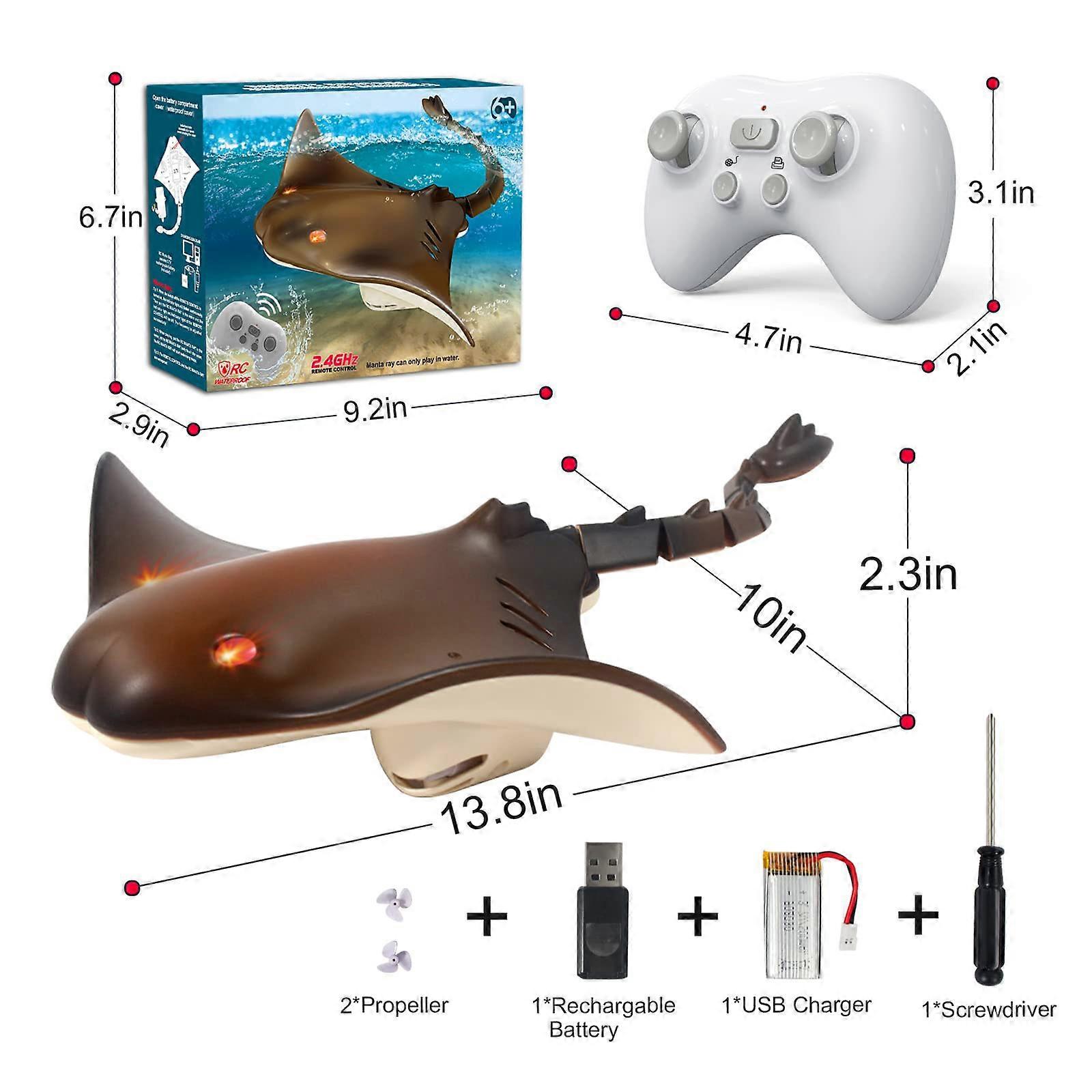 Remote Control Shark Stingray Toys for Kid, High Simulation Scale Robot ...