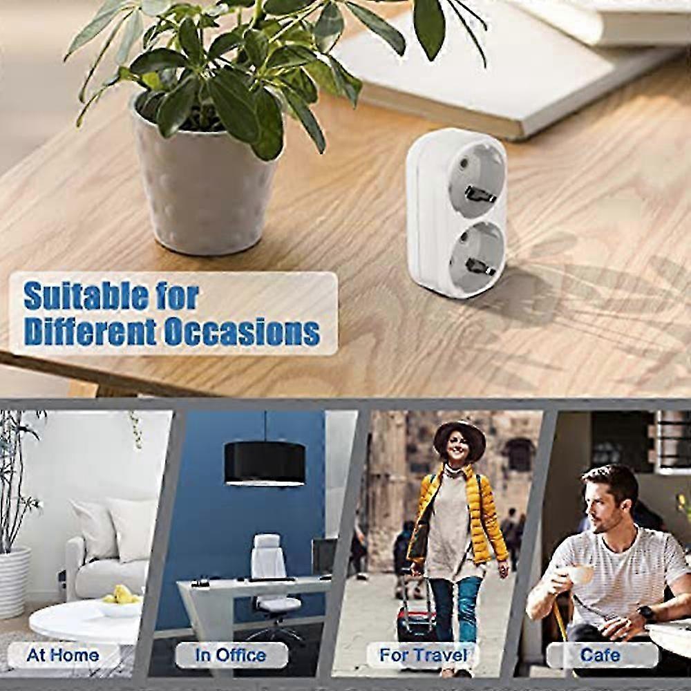 3Pcs Socket Adapter, 2 in 1 Double Plug Triple Socket 16A/250V, 3680W ...