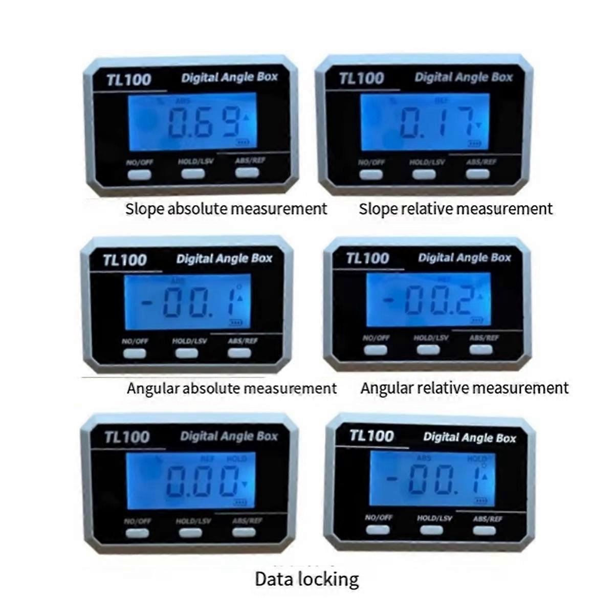 TL100 Horizontal Angle Meter Protractor Pitch Gauge Digital Angle Box ...