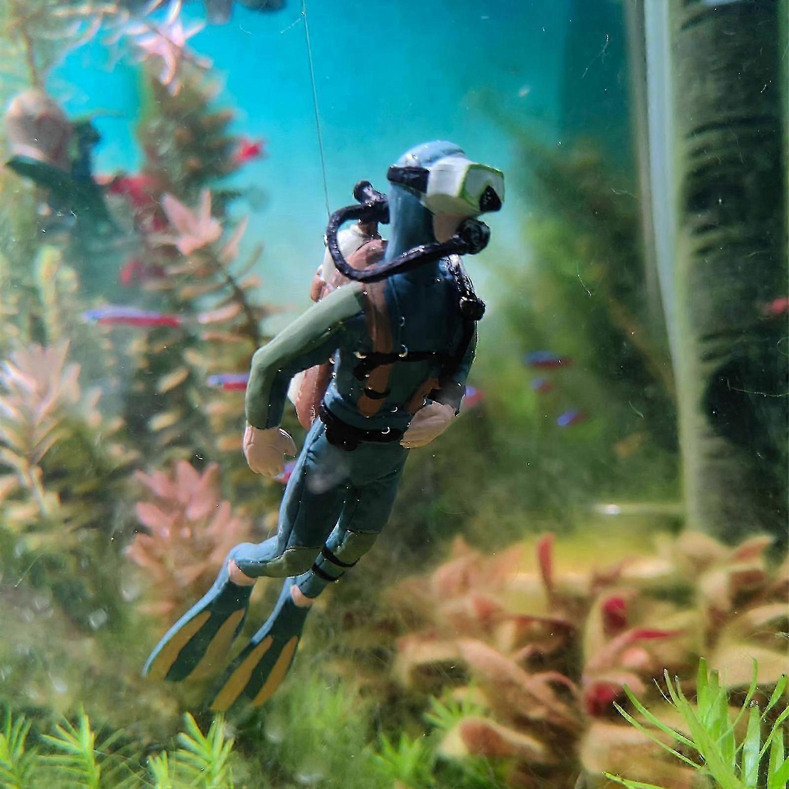Aquarium Tank Diver Decorations With Floating Device Diver Action ...