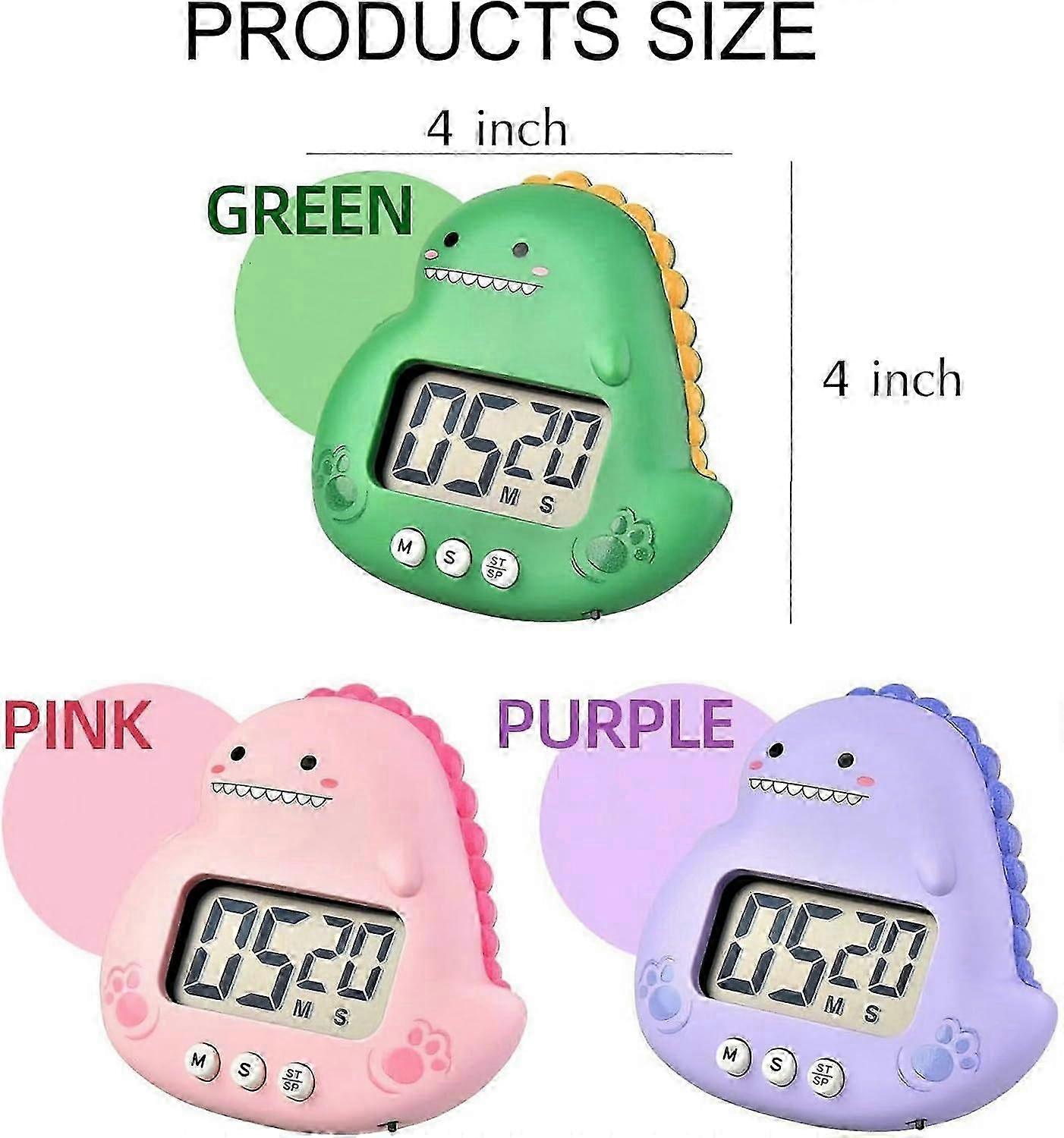 Cute Dinosaur Timer For Kids, Digital Kitchen Timer With Large 2.4-inch ...