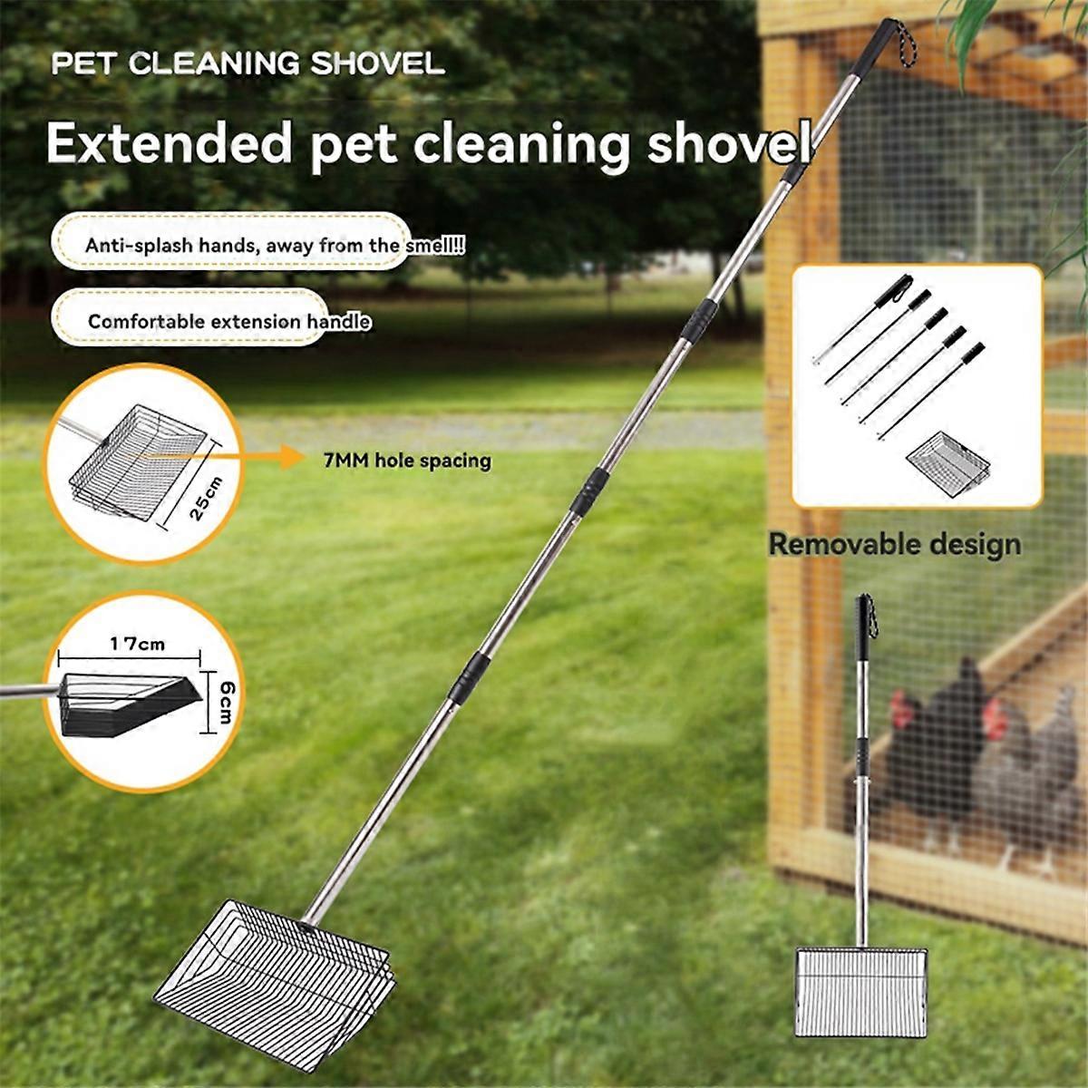 10inch Large Chicken Poop Scooper, 24 to 68in Long Chicken Coop Litter ...
