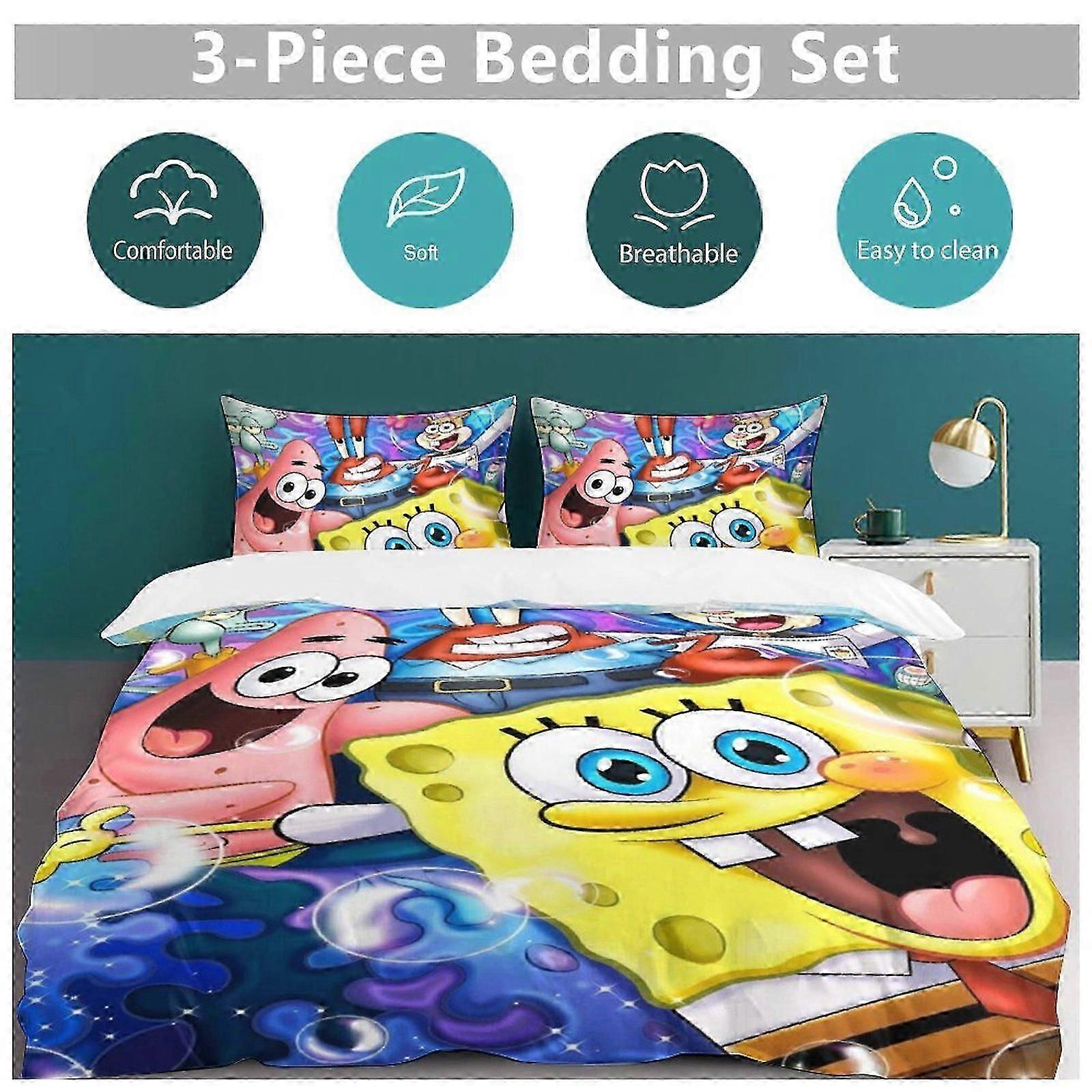 a2865 Bed Sheets SpongeBob SquarePants Bedding Set Duvet Cover Set ing ...