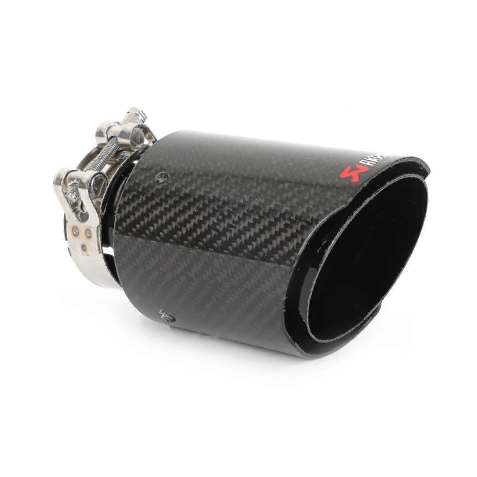 4" Akrapovic Gloss Carbon Fibre Exhaust Tips X2 Universal Tailpipe-hao ...