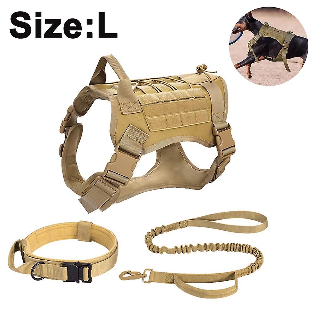 Dog Harness Military Dog Vest Collar Leash With Pouch And Patch, No ...