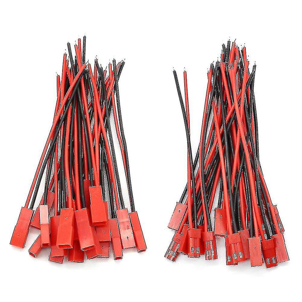 10 Pairs Jst 2 Pin Connector 22 Awg Jst Plug Connector 2 Pin Male And ...