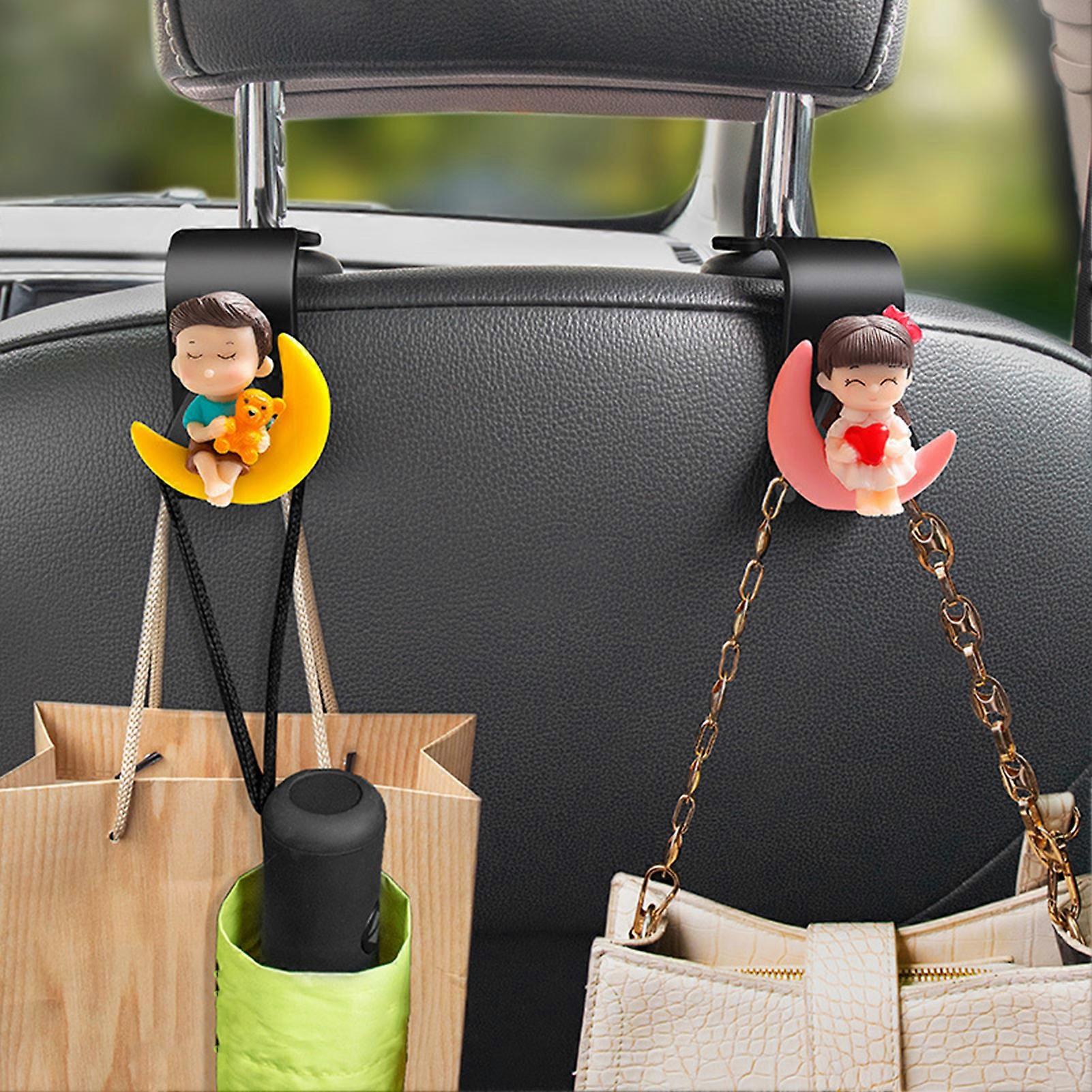1 Pair Car Back Seat Headrest Hooks Cute Cartoon Figure Back Seat ...