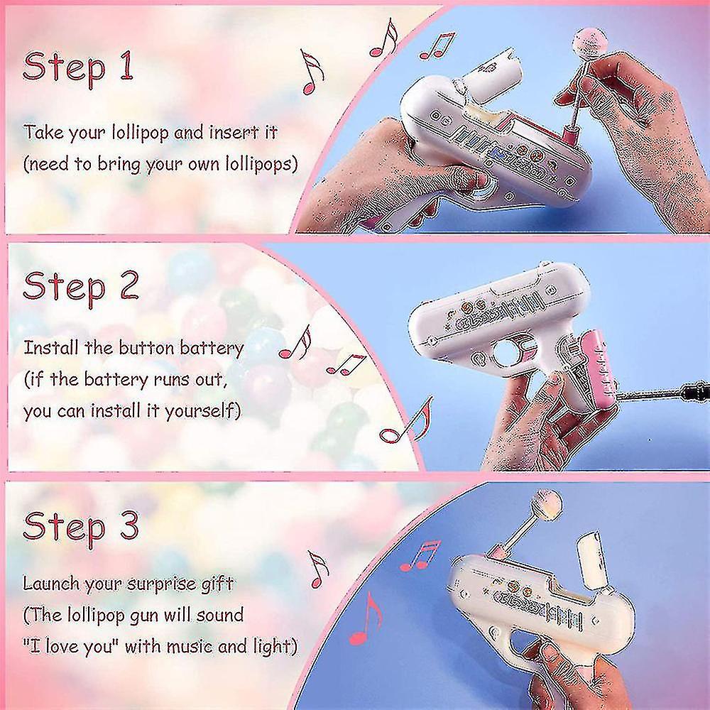 Candy Gun Love Surprise Lollipop Gun Kids Toy Gift | Fruugo UK