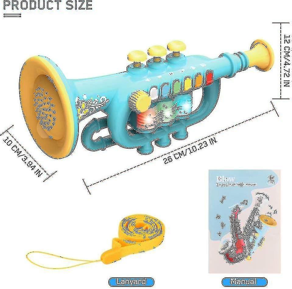 Cestmall Trumpet Toys, Horn Trumpet With Music Portable Trumpet For ...