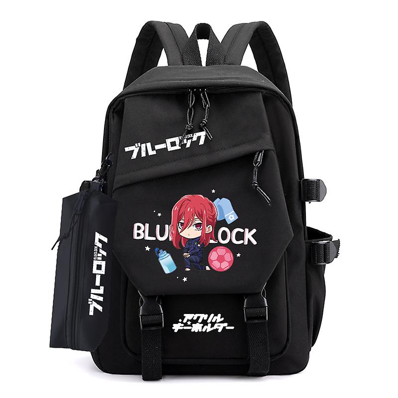 Anime Blue Lock Nylon Zipper Backpack Preppy Style Students School ...