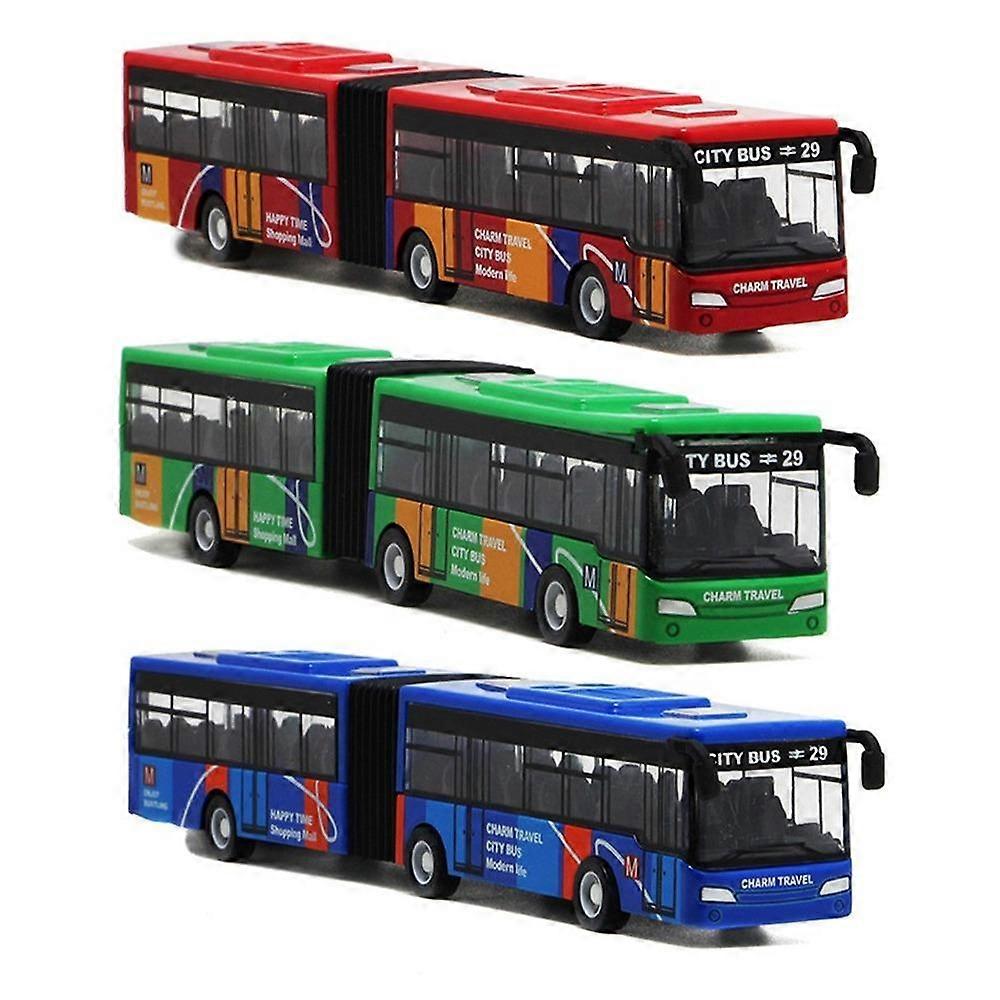 1/64 Diecast Alloy City Bus Pull Back Car Kids Toy Car Inertia Vehicle Model Toys Educational ...