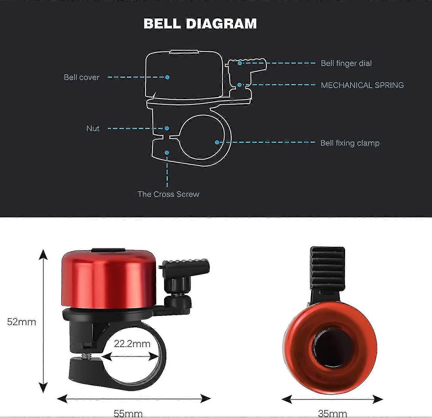 Bicycle Bell, Steel Alloy Bicycle Bell, Handlebar Bell Mini ...