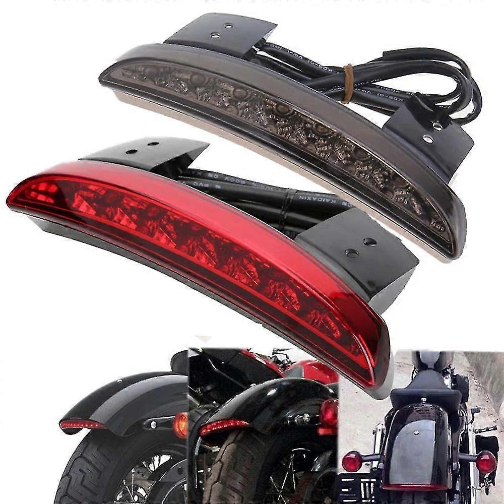 Smoke Chopped Fender Edge Motorcycle 8 Led Red Stop Run Brake Rear Tail ...