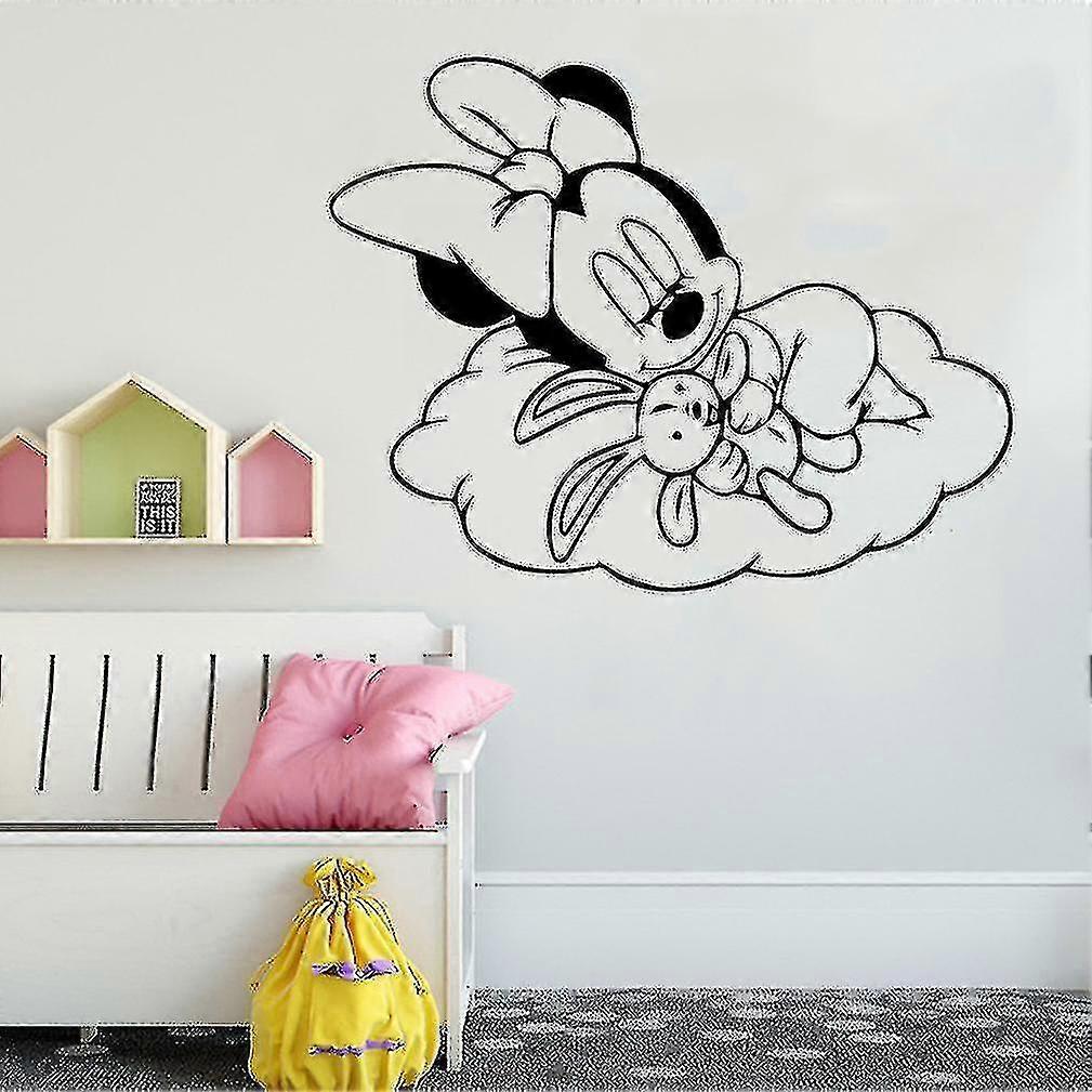 Sleeping Minnie Wall Stickers Wall Decorative Decals | Fruugo UK