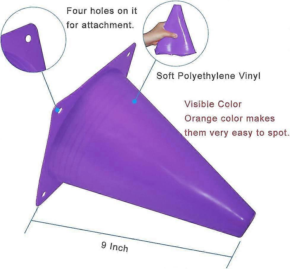 10 Pack 9 Inch Plastic Training Traffic Cones, Purple,Sport Cones ...