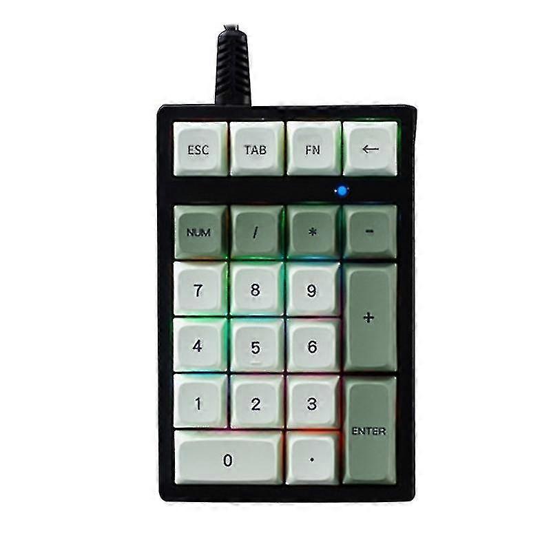 Mechanical Numeric Keypad Green Axis Rgb Usb Wired Keyboard Computer Numpad 21 Keys Pbt- Keycap ...