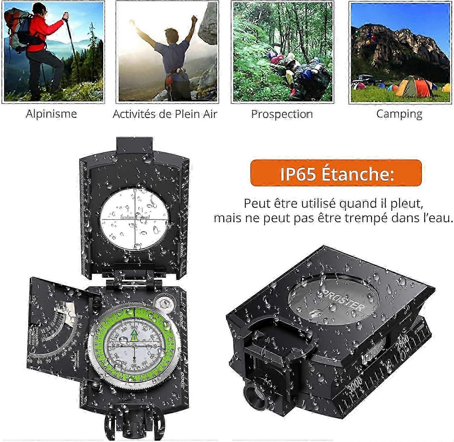 Professional Hiking Compass with Clinometer Aiming Compass Navigation ...