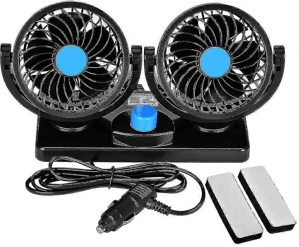 2024 Double Fan 12 Volt Fan, 2 Speeds, Adjustable Car Fan, 360 Degrees ...