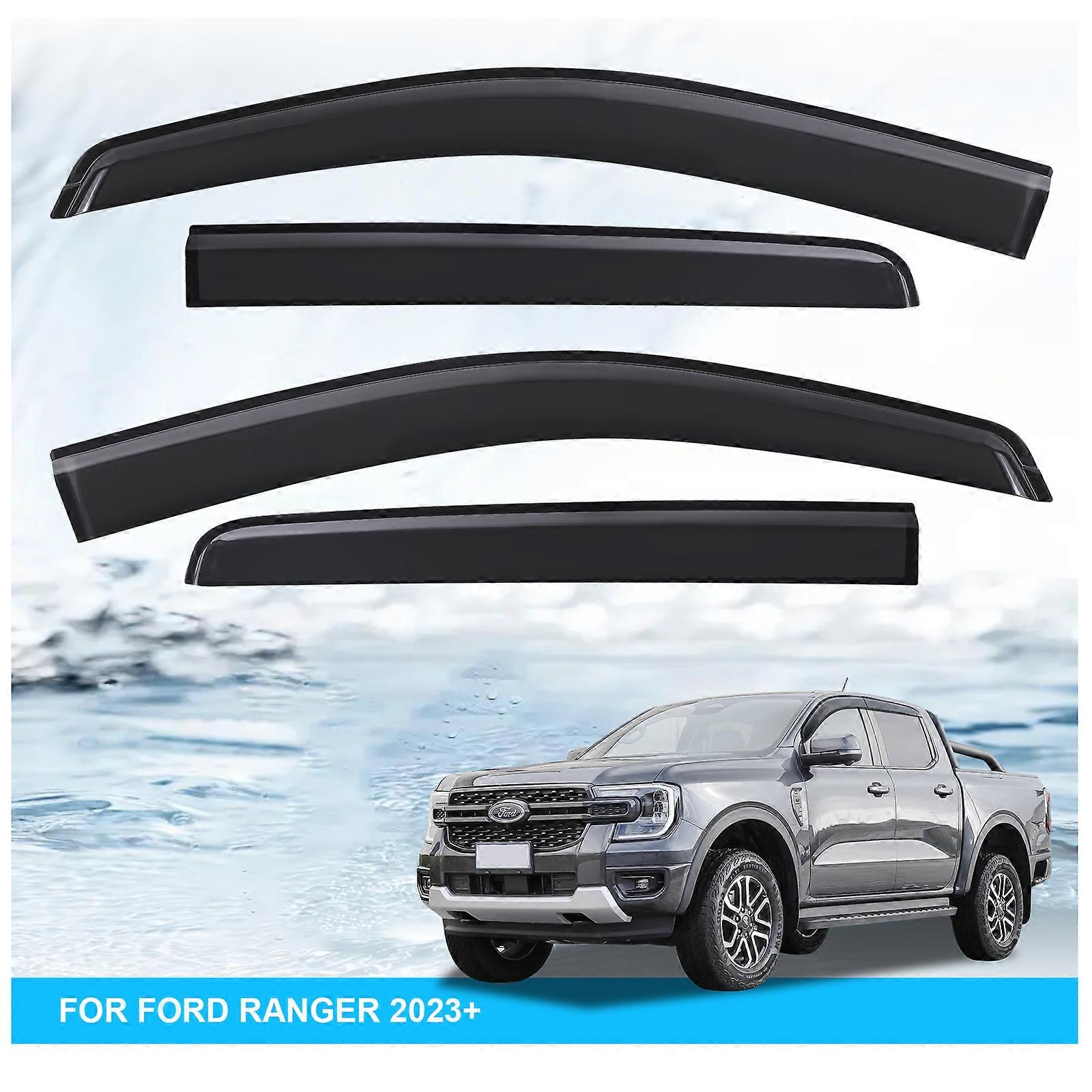 4PCS Window Visor Sun Rain Deflectors Weather Shield For Ford Ranger ...