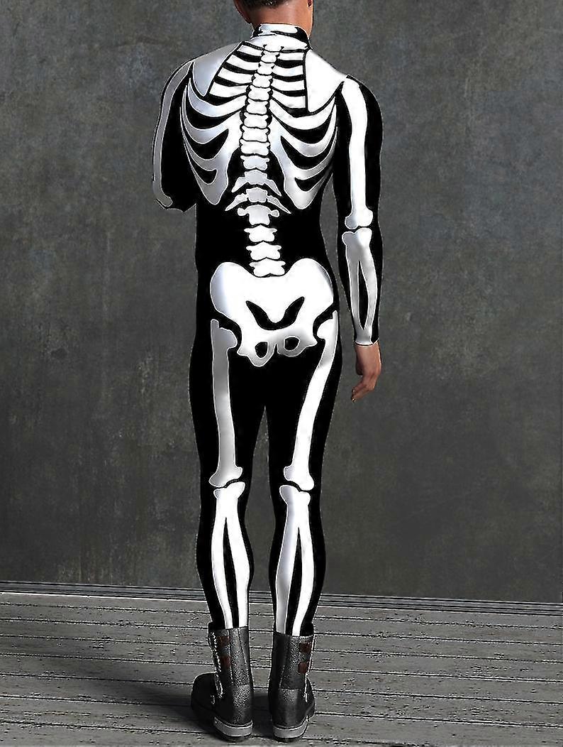 Mens Skeleton Costume - Mens Halloween Costume For Men - Black and ...