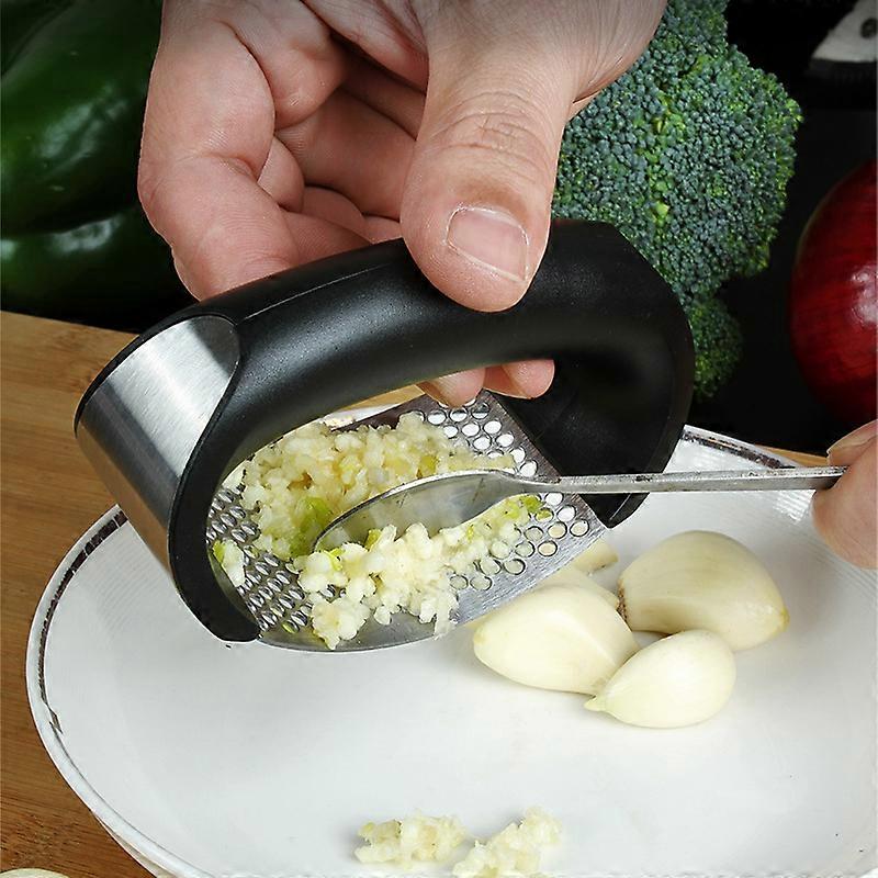 Garlic Press Rocker Set - Stainless Steel Garlic Mincer Comfortable ...