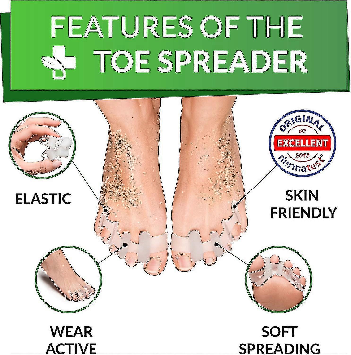 Yogamedic Toe Separator For Overlapping Toes 6pcs Improved Silicone, 0% ...