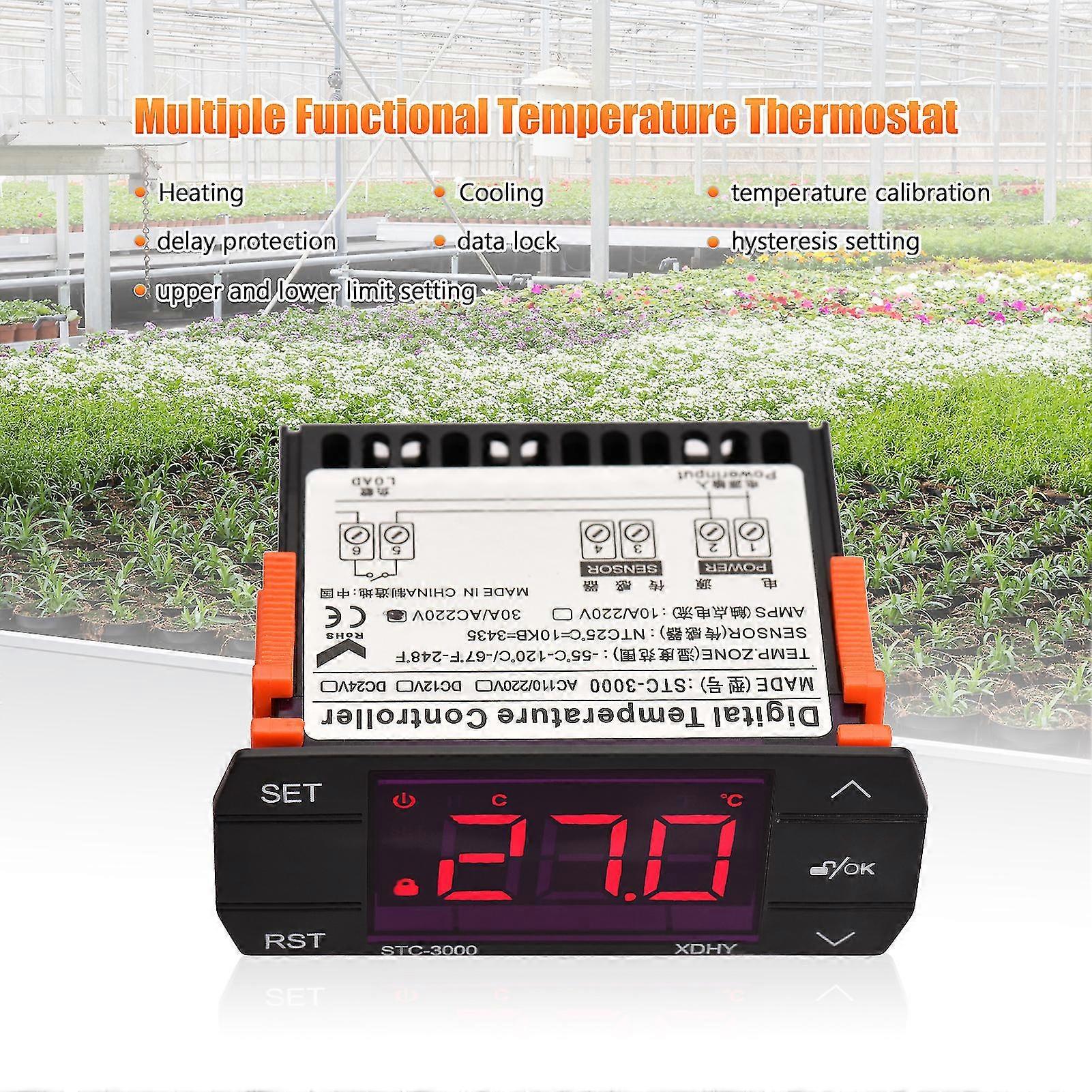 30a Digital Temperature Controller Stc-3000 Intelligent Temperature ...