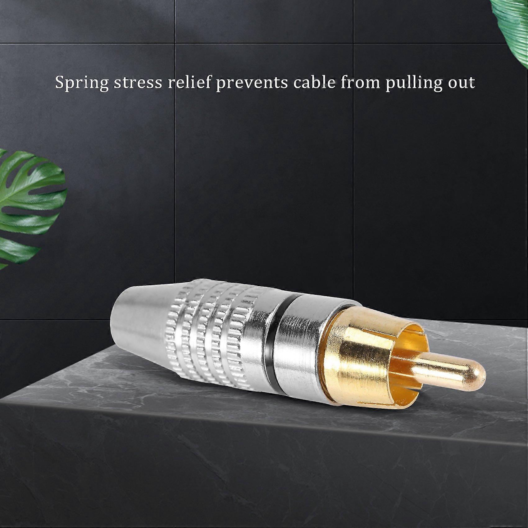 RCA Male Plug Adapter, Audio Phono Gold Plated Solder Connector,Hi End - 6-Pack,silver | Fruugo UK