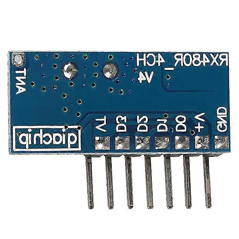 433Mhz Wireless Remote Control Switch 4CH RF Relay 1527 Encoding Learning Module for Light ...